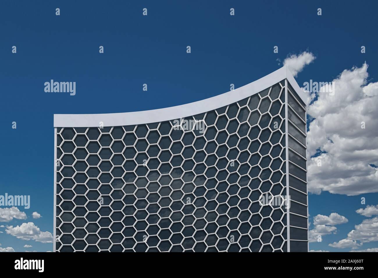 A vaulted high-rise building with a honeycomb facade Stock Photo - Alamy