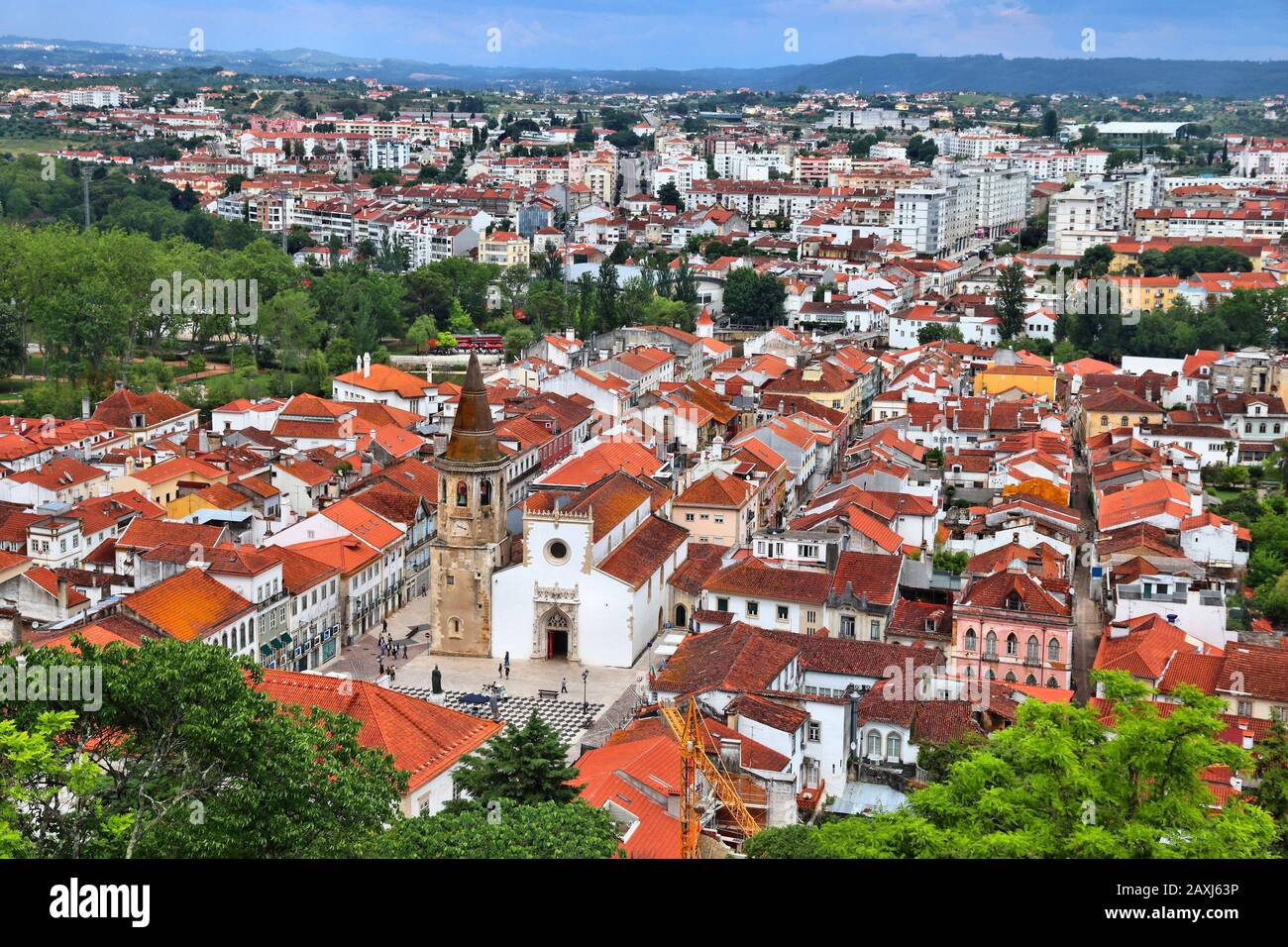 Tomar city urban landscape in Portugal. Aerial view Stock Photo - Alamy