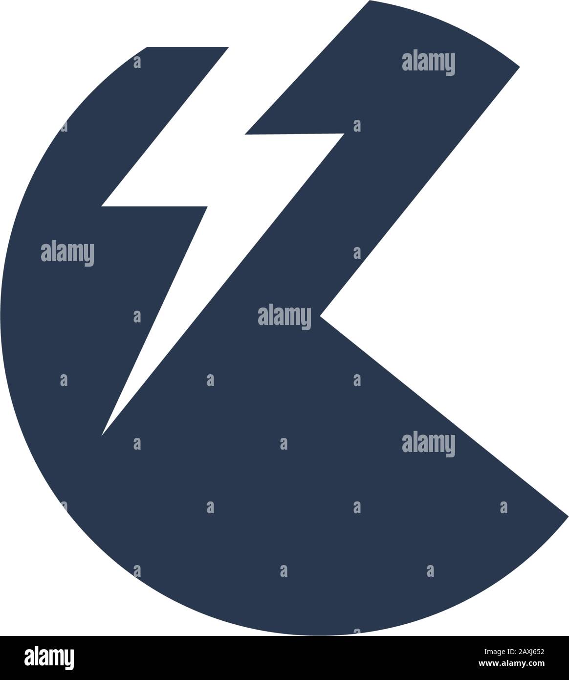 Logo Design Concept with initial letter and Thunder Flash Light Icon ...