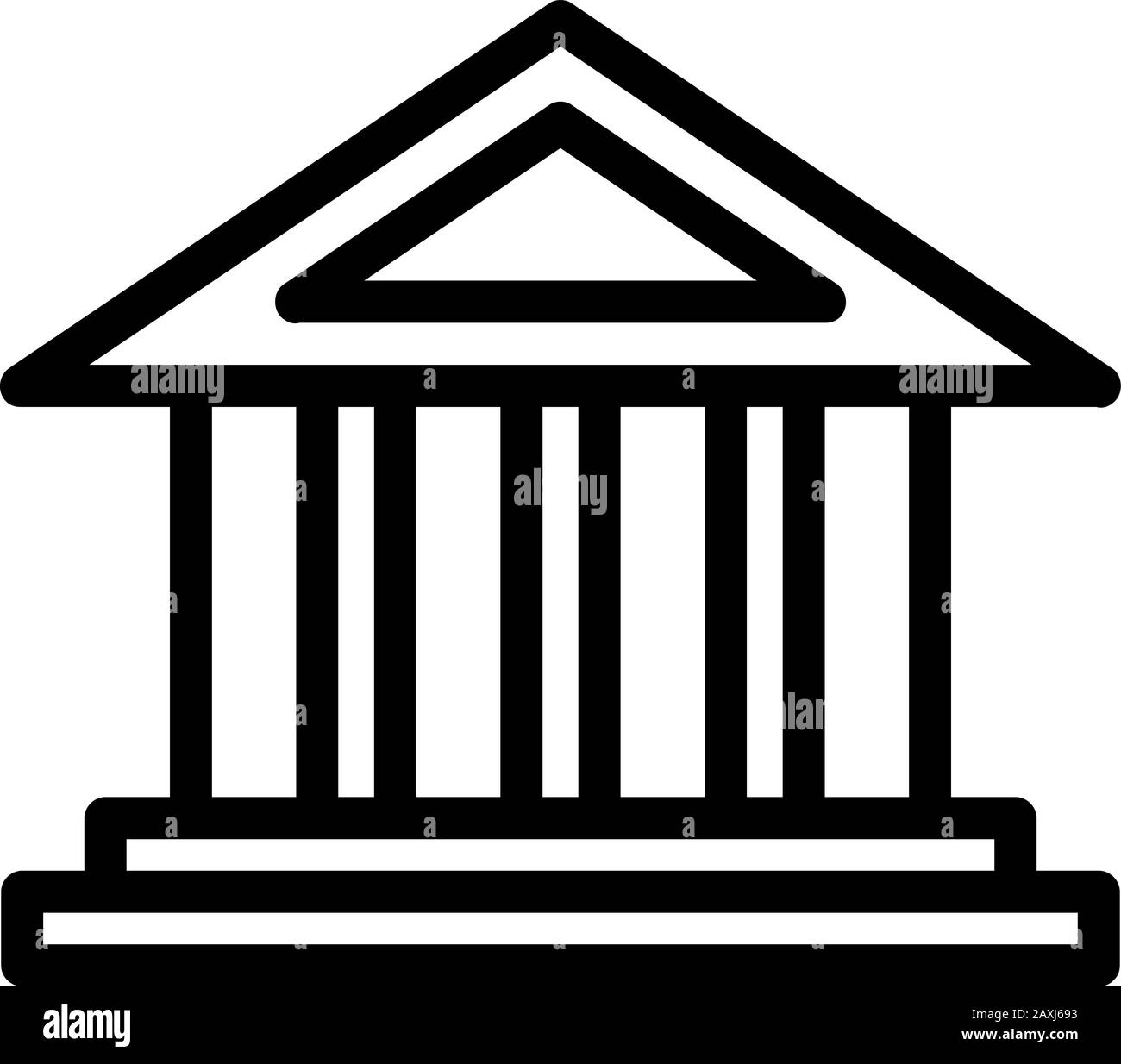 Greece building icon vector. Isolated contour symbol illustration Stock ...