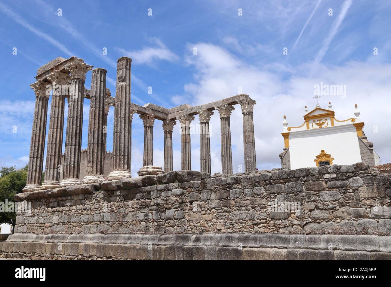 Evora town in Portugal. UNESCO World Heritage Site. Ancient Roman ...