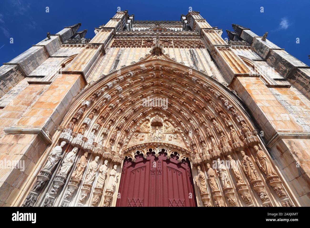 Portugal landmark. Batalha Monastery. Medieval gothic church in ...