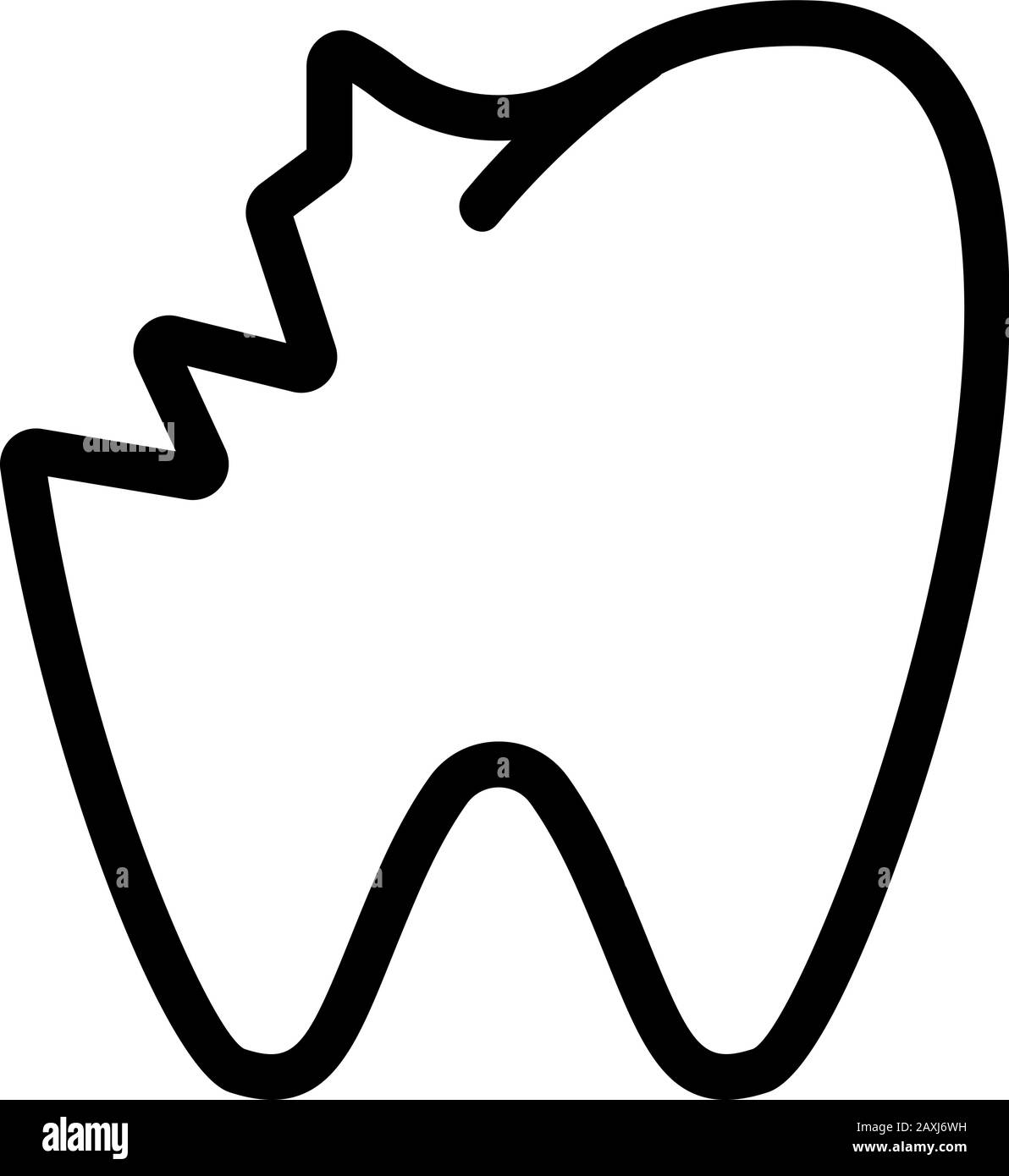 toothache icon vector. Isolated contour symbol illustration Stock ...