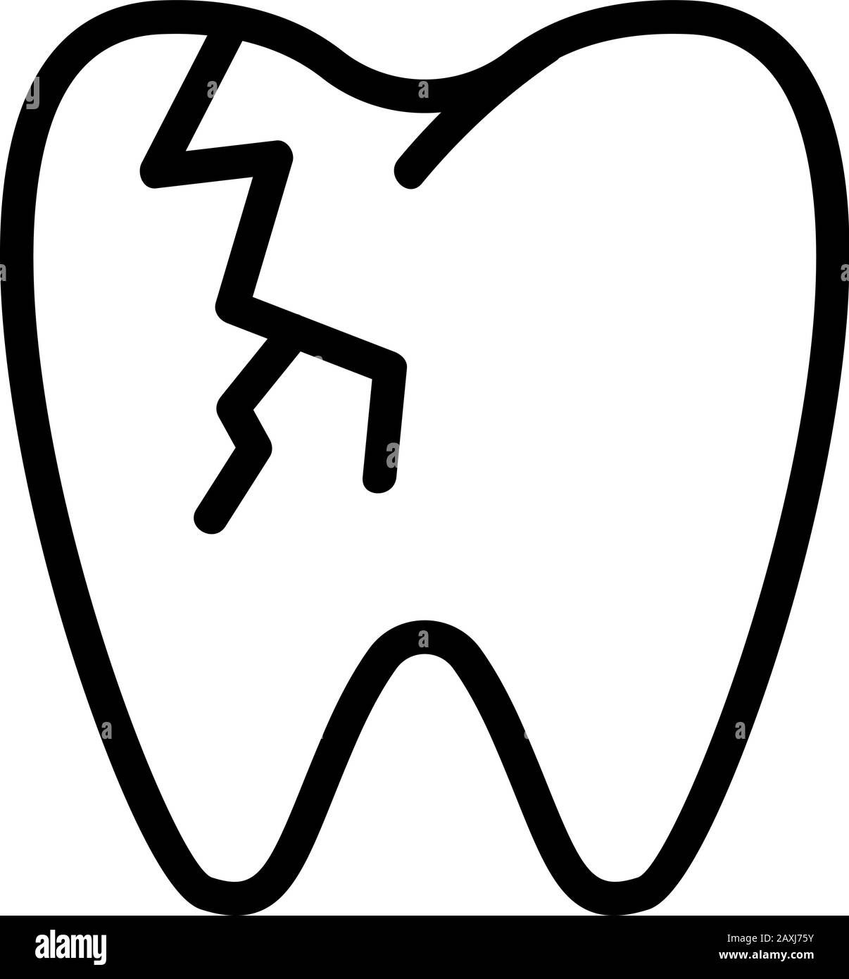 toothache icon vector. Isolated contour symbol illustration Stock ...