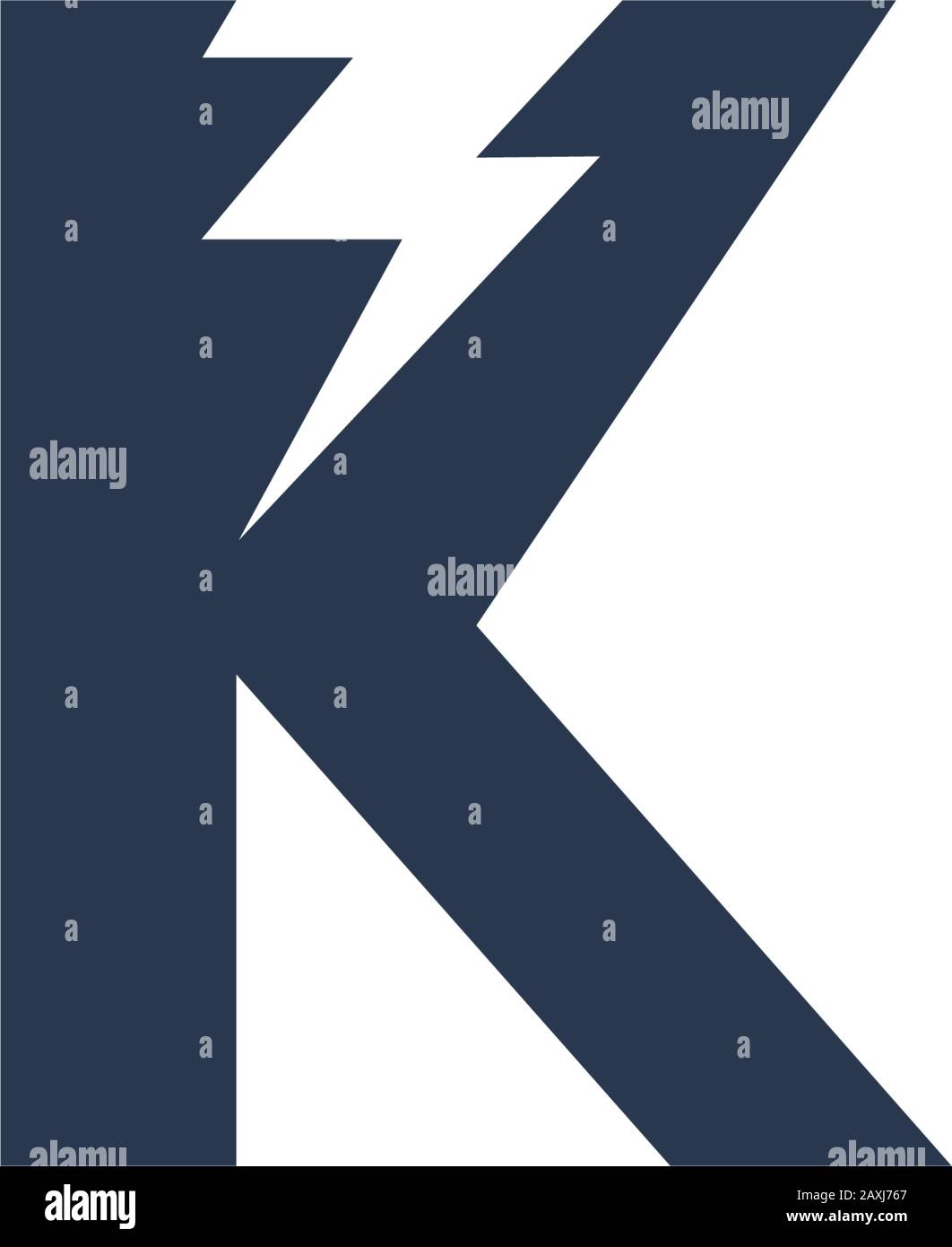 Logo Design Concept with initial letter and Thunder Flash Light Icon ...