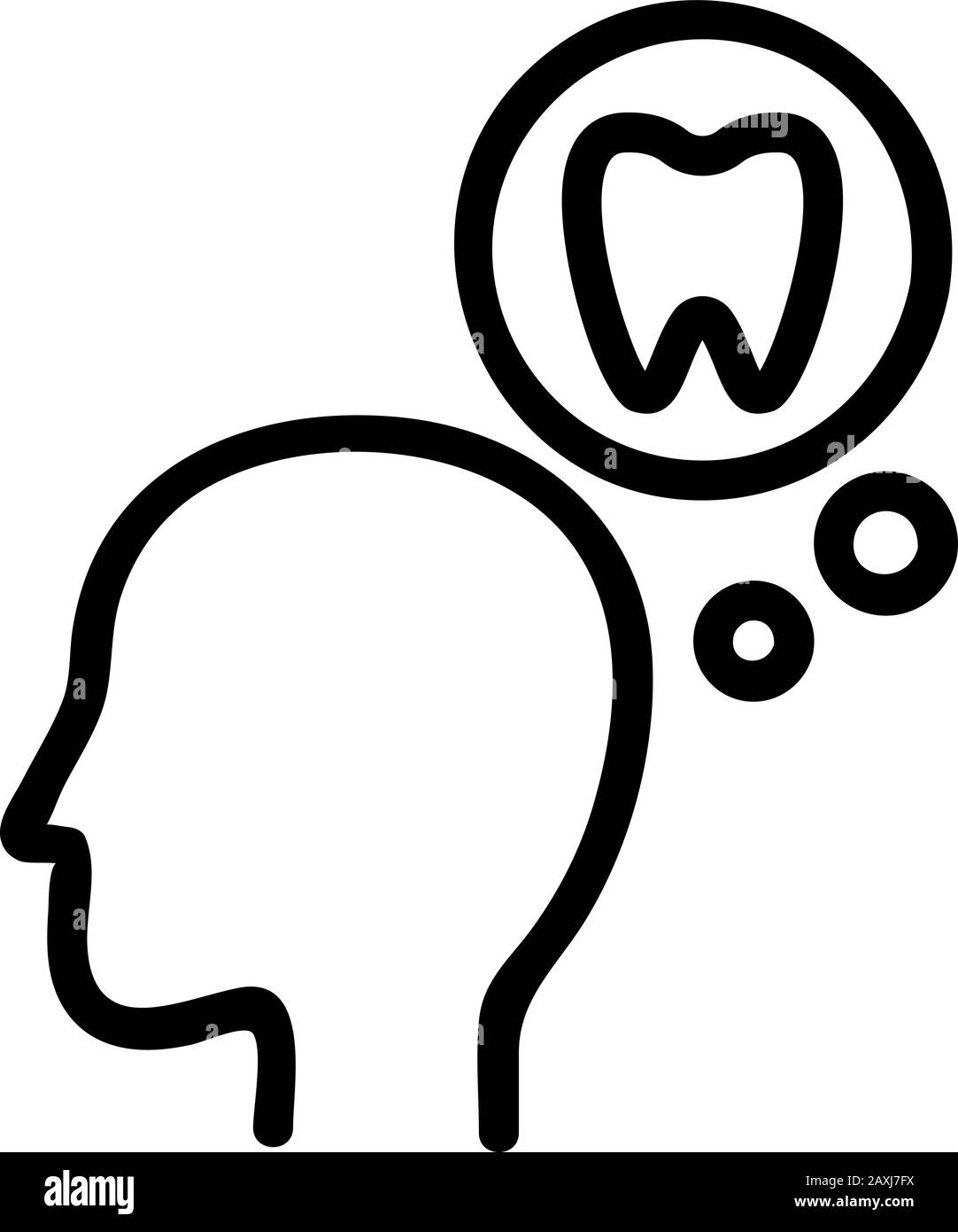 toothache icon vector. Isolated contour symbol illustration Stock ...