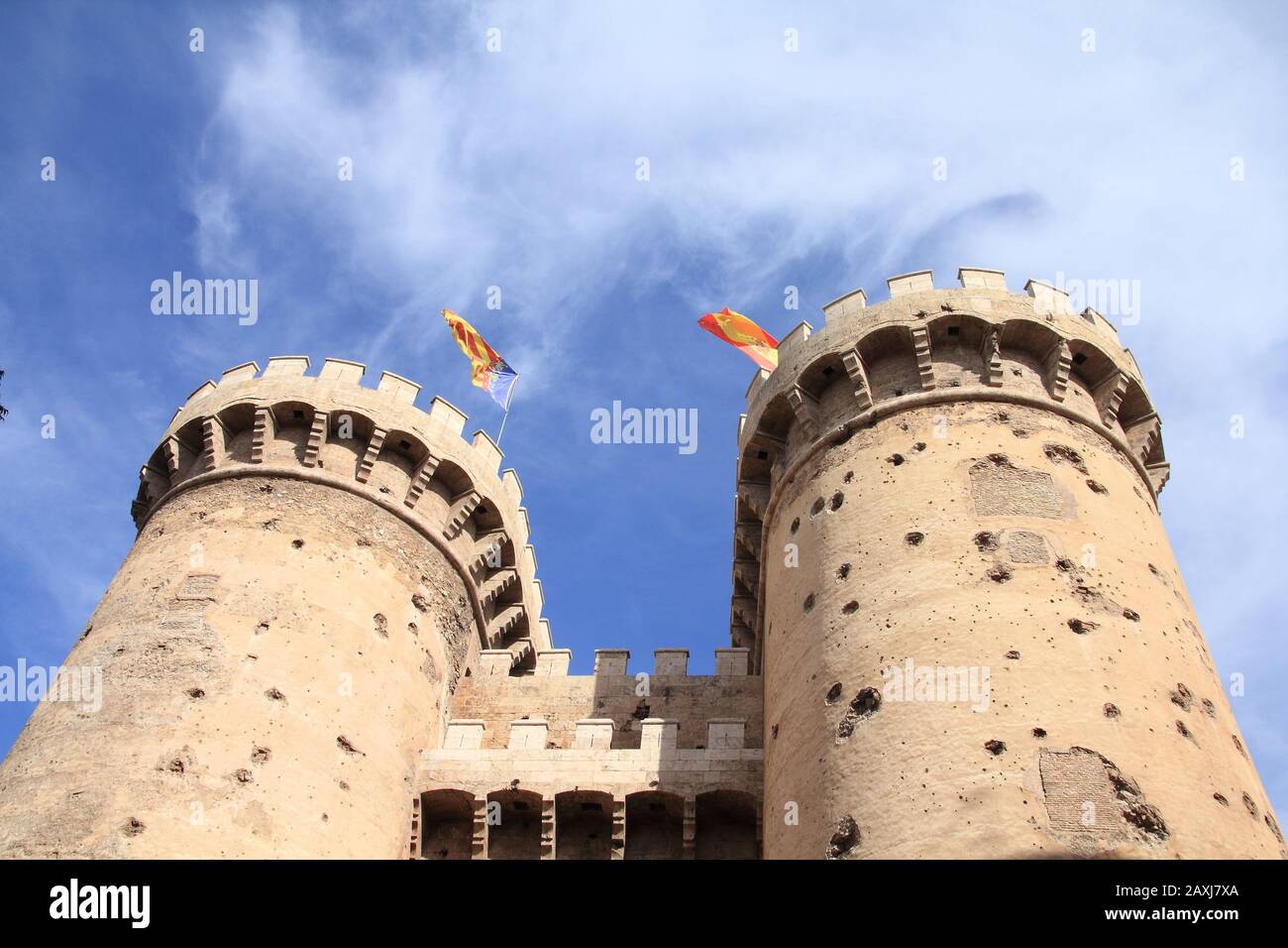 Valencia, Spain - old fortification in city walls. Torre Quart Stock ...