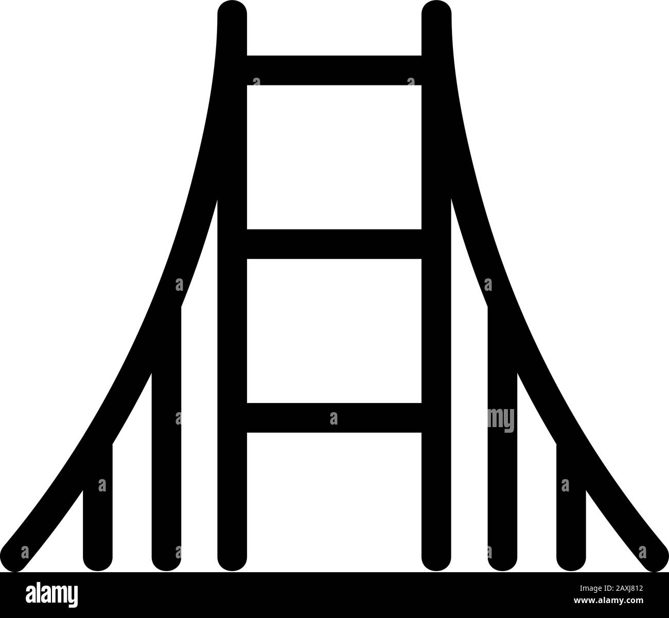 Bridge icon vector. Isolated contour symbol illustration Stock Vector ...