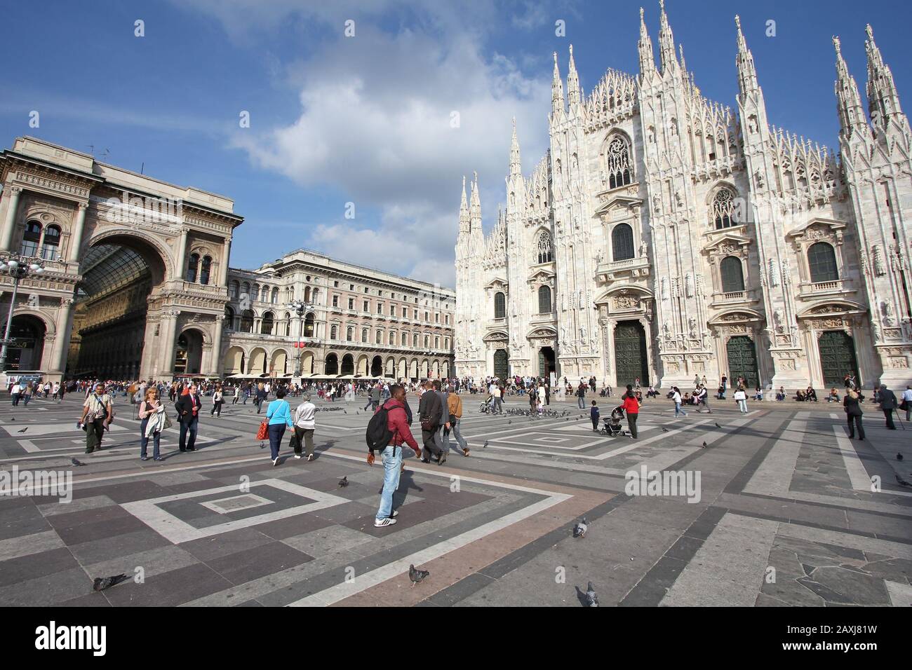 MILAN, ITALY - OCTOBER 6, 2010: People visit Duomo Square in Milan ...