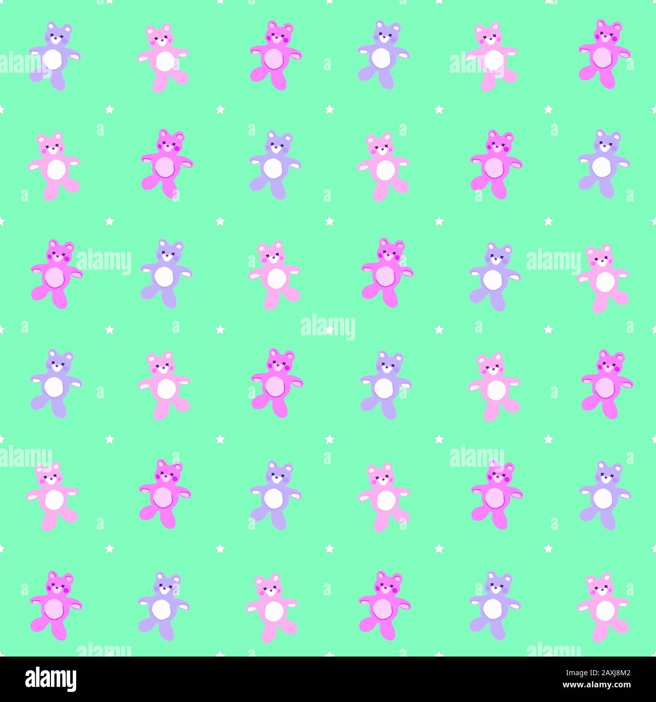 Repeating bear and star pattern. Seamlessly tiles for wallpapers ...