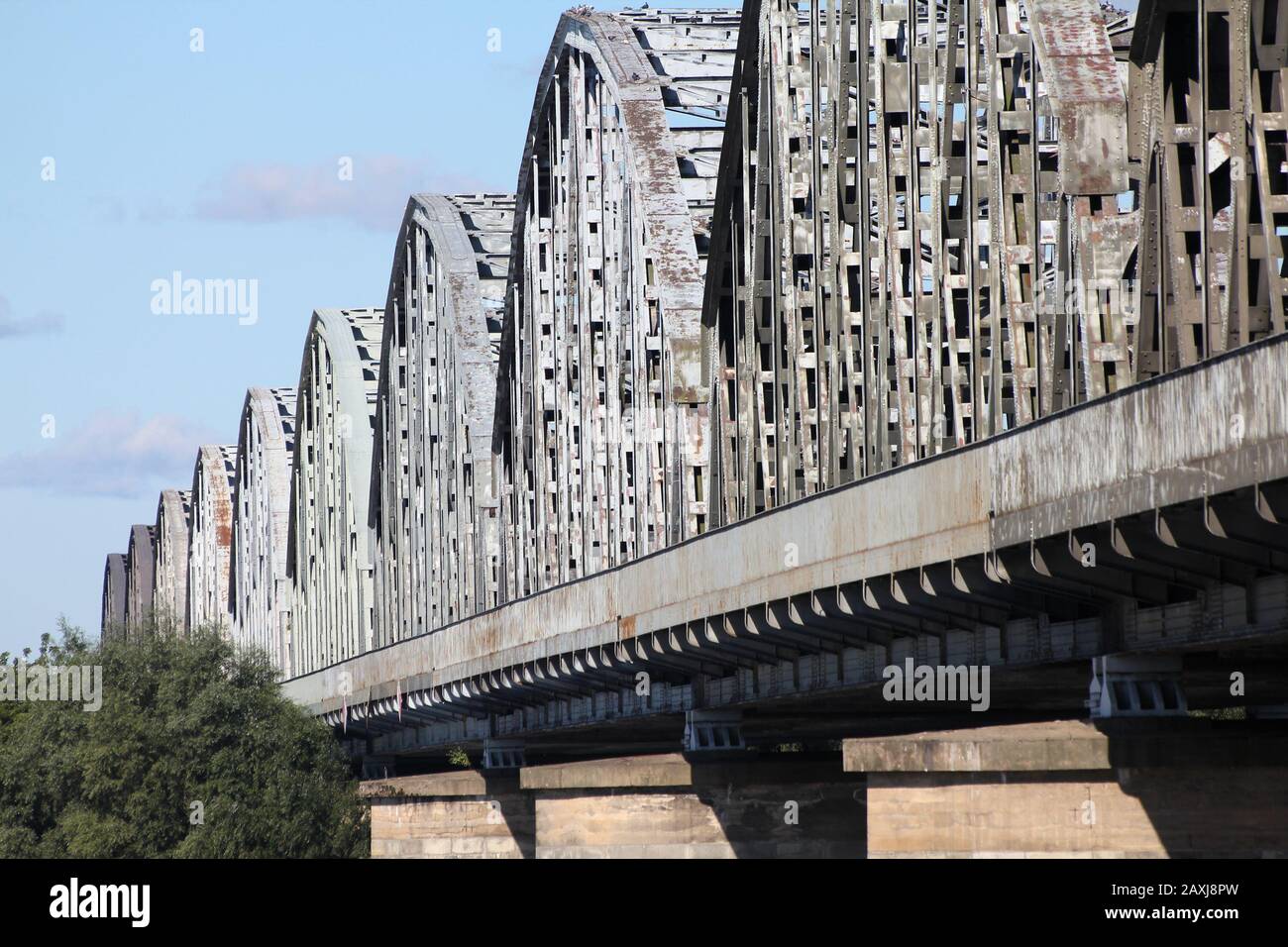 Poland - Grudziadz, famous truss bridge over Vistula river ...