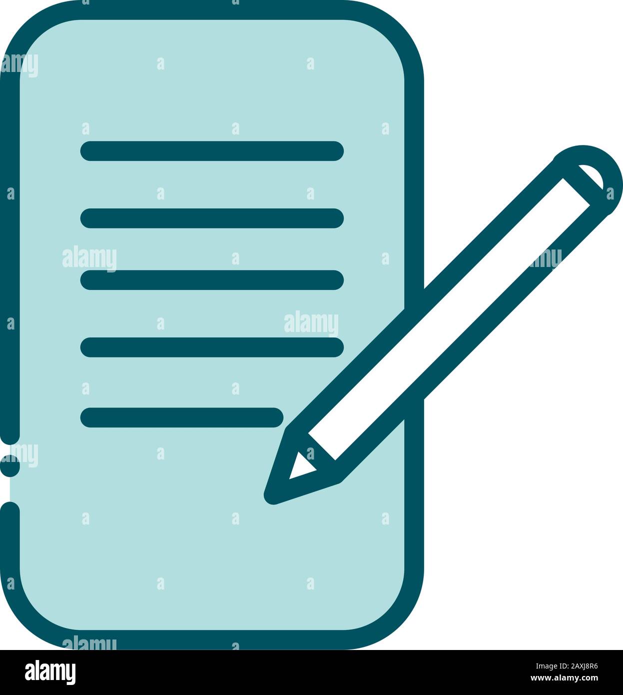 document pen writing social media line and fill vector illustration ...