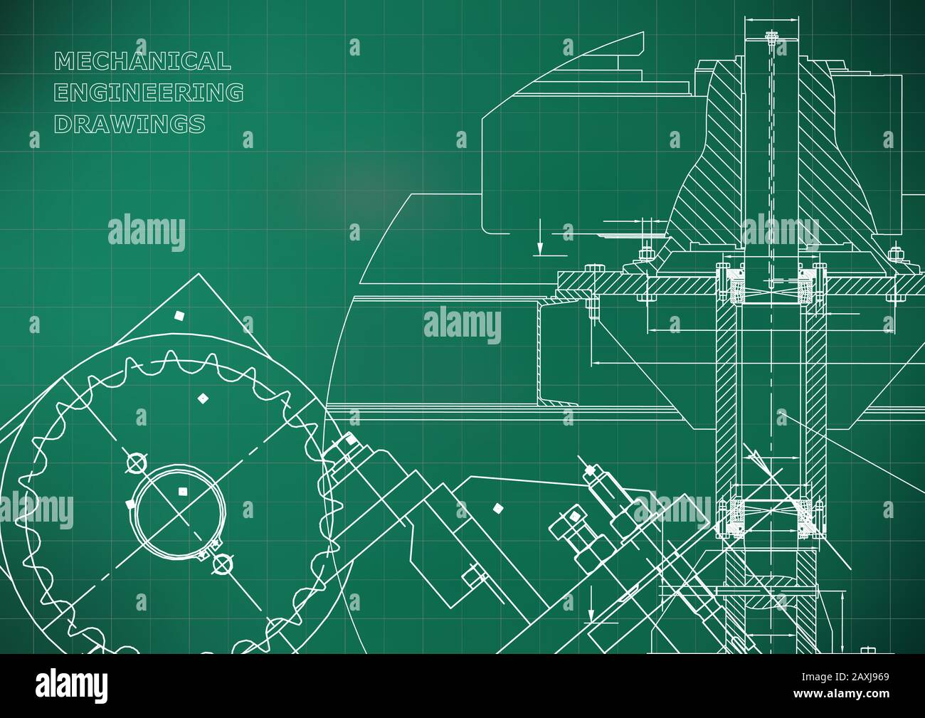 Blueprints. Mechanical drawings. Engineering illustrations. Technical ...