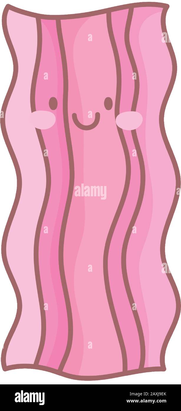 tasty bacon character menu restaurant cartoon food cute vector ...
