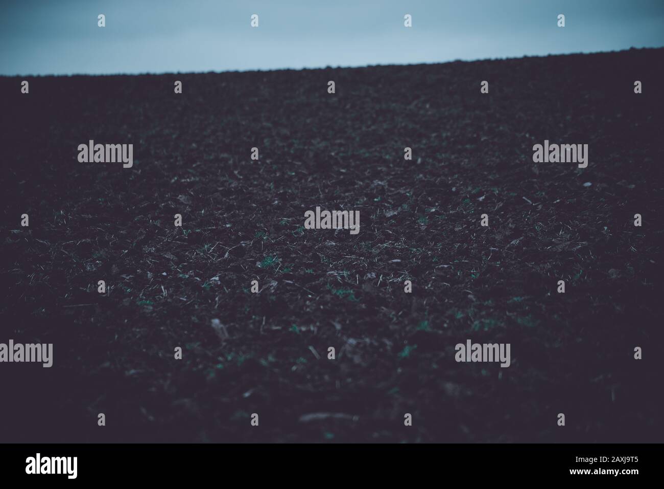 Dark agriculture field at night in winter Stock Photo - Alamy