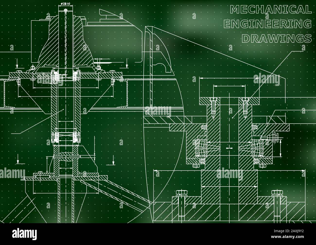 Mechanical engineering. Technical illustration. Backgrounds of ...