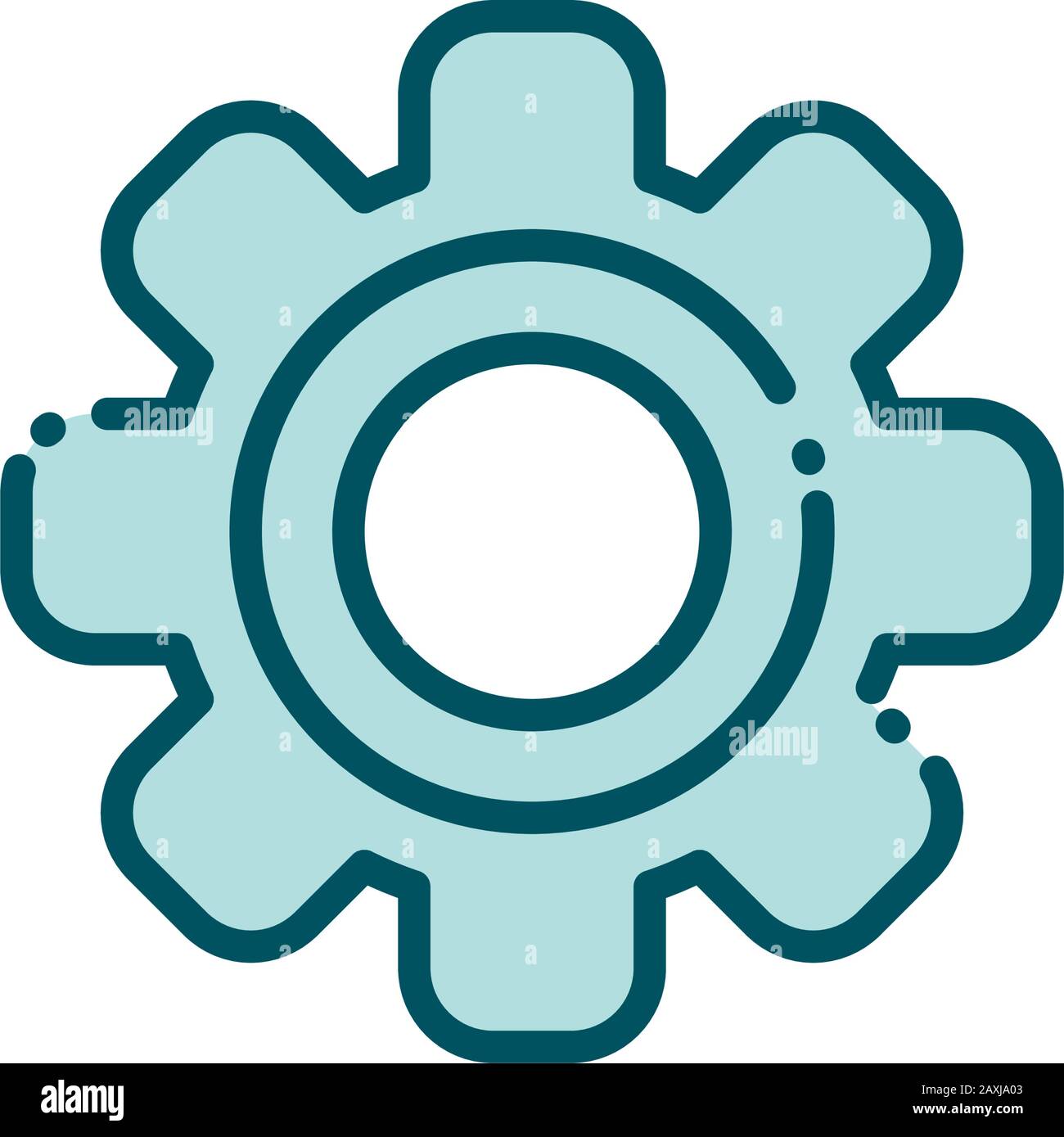 setting cogwheel social media line and fill vector illustration Stock ...