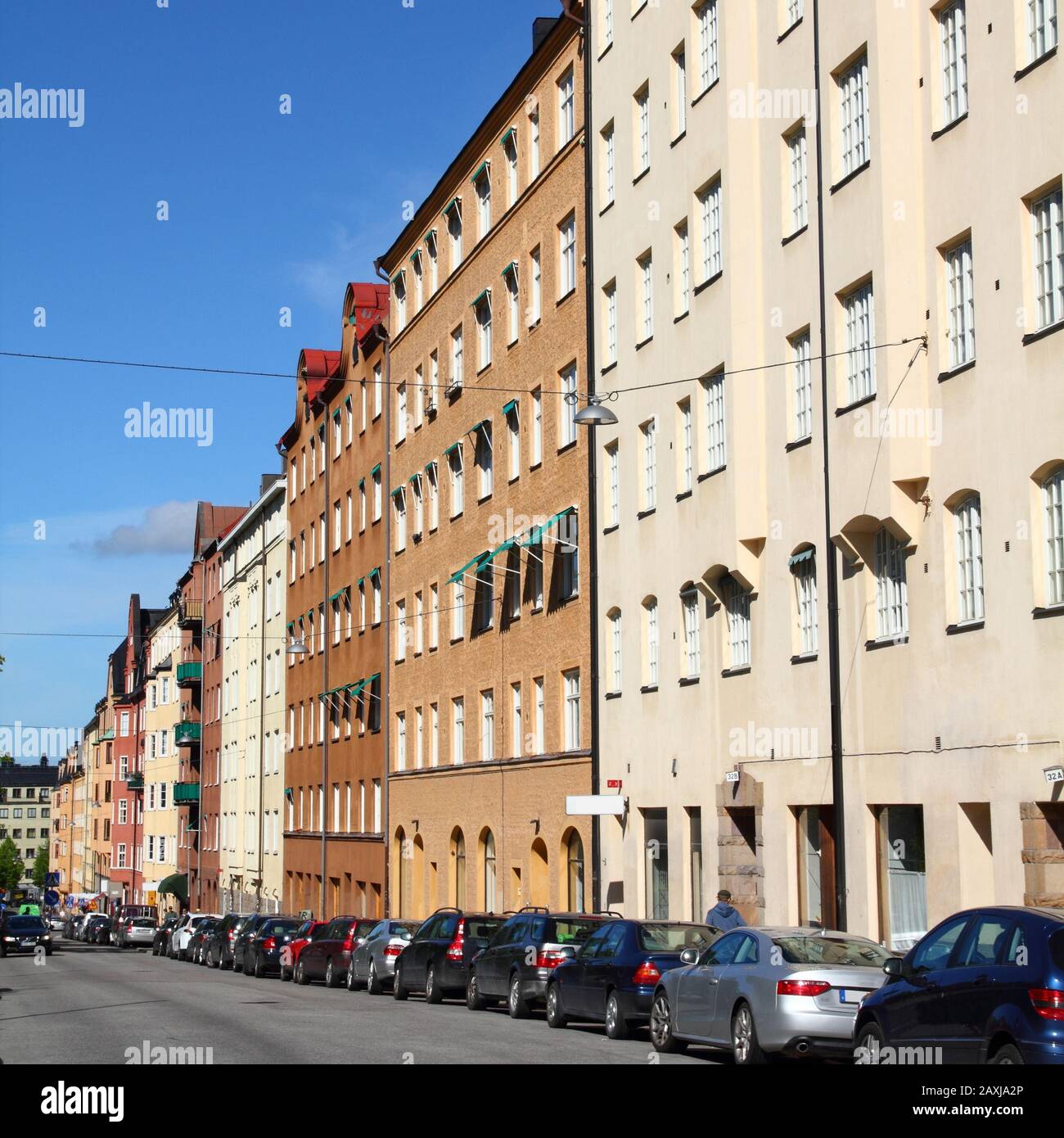 Stockholm, Sweden. Street view in Sodermalm. Colorful Swedish ...