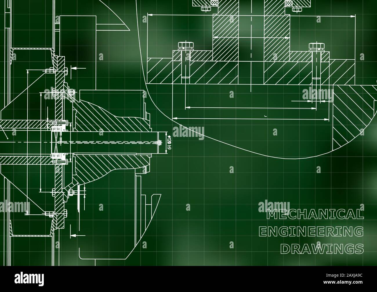 Technical illustration. Mechanical engineering. Backgrounds of ...