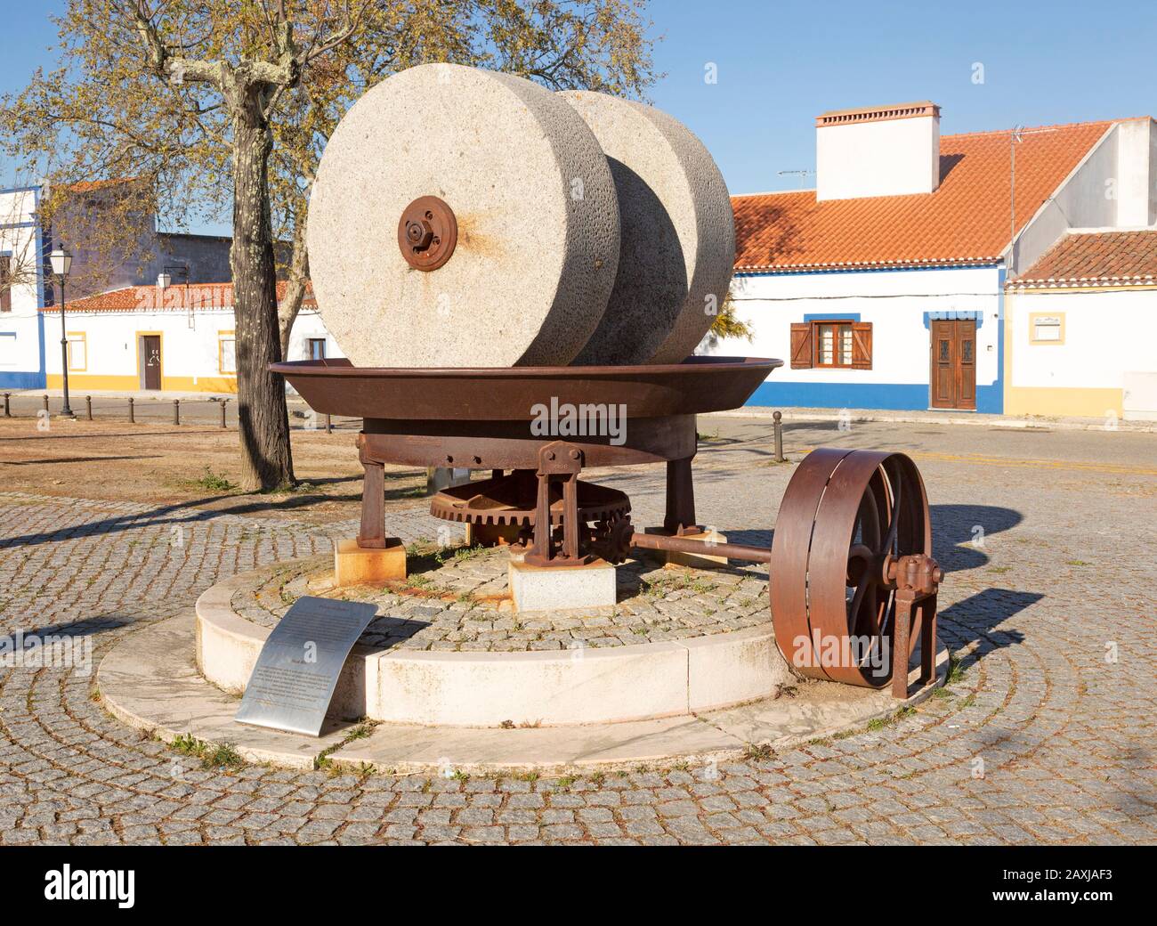 Husk mill historic olive oil press with granite millstones used until ...