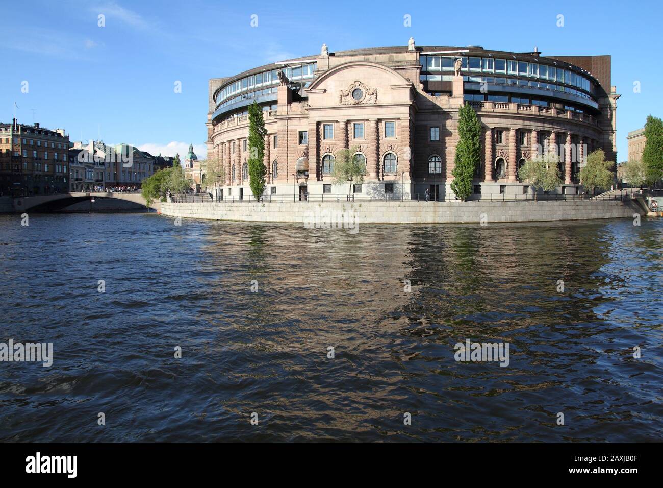 Parliament of Sweden - governmental building at Helgeandsholmen island ...