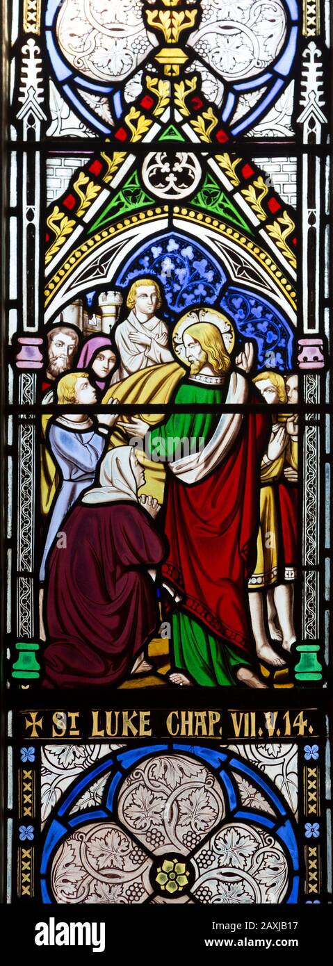 Victorian stained glass window son of the widow of Nain, circa 1852 by ...
