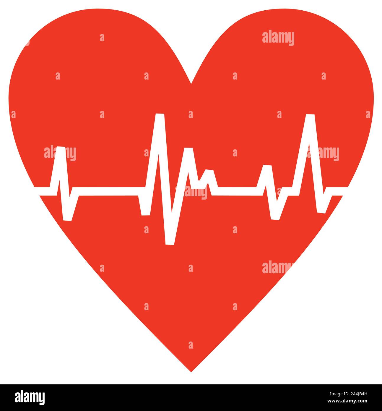 Red heart white pulse Stock Vector Images - Alamy