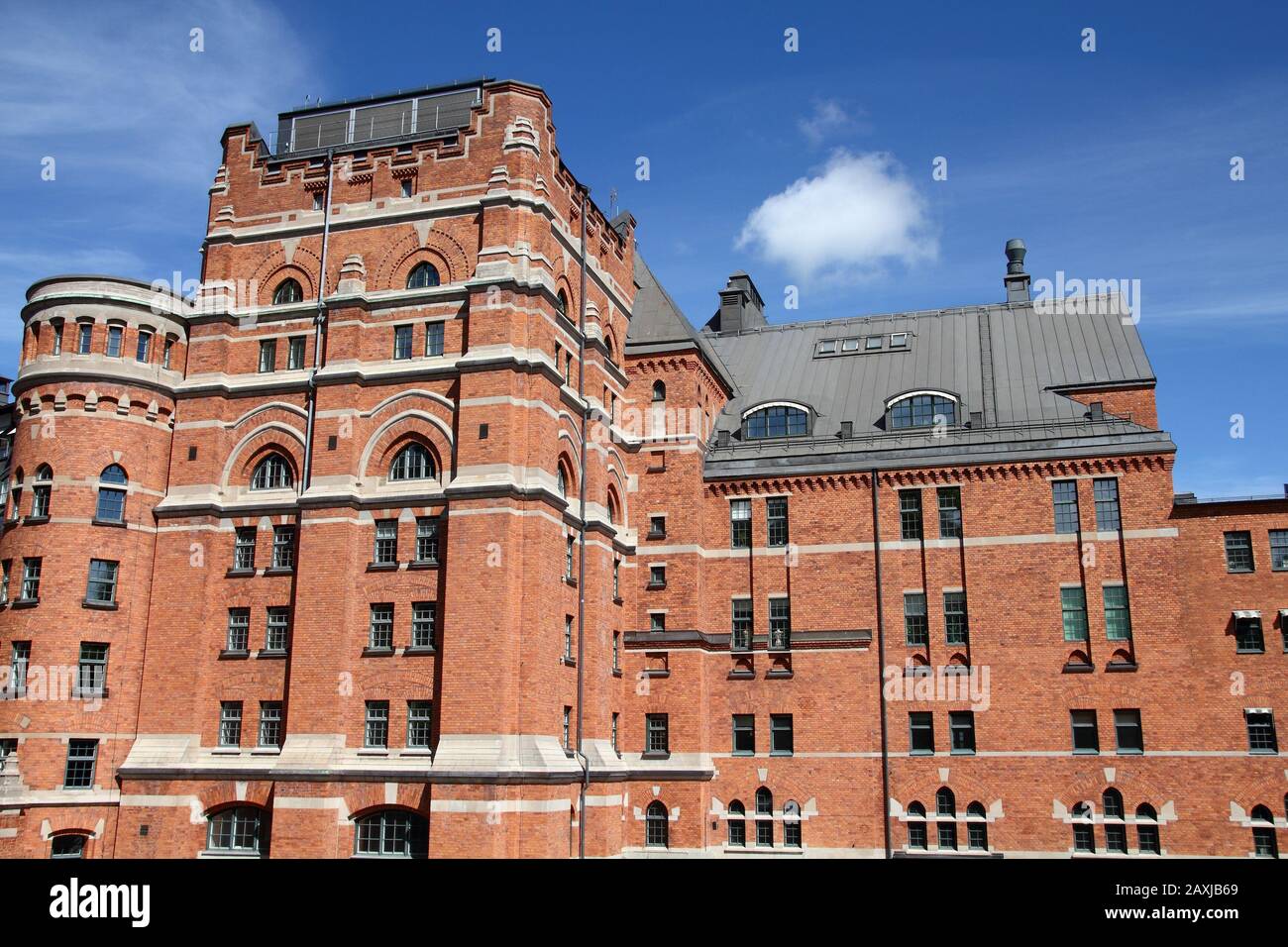 Stockholm city, Sweden. MunchenBryggeriet - landmark brick building at ...