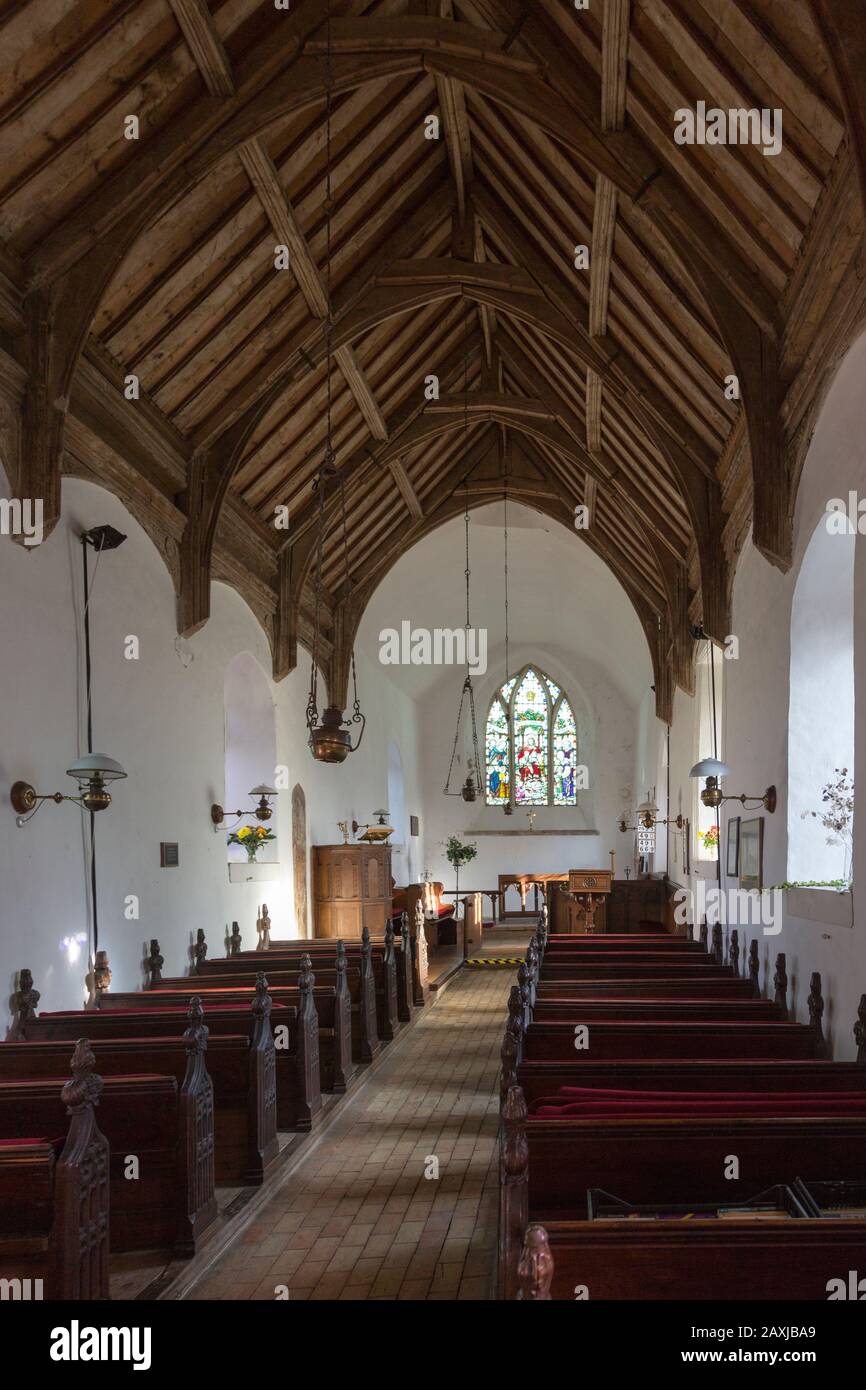 interior of small village parish church at South Cove, Suffolk, England ...