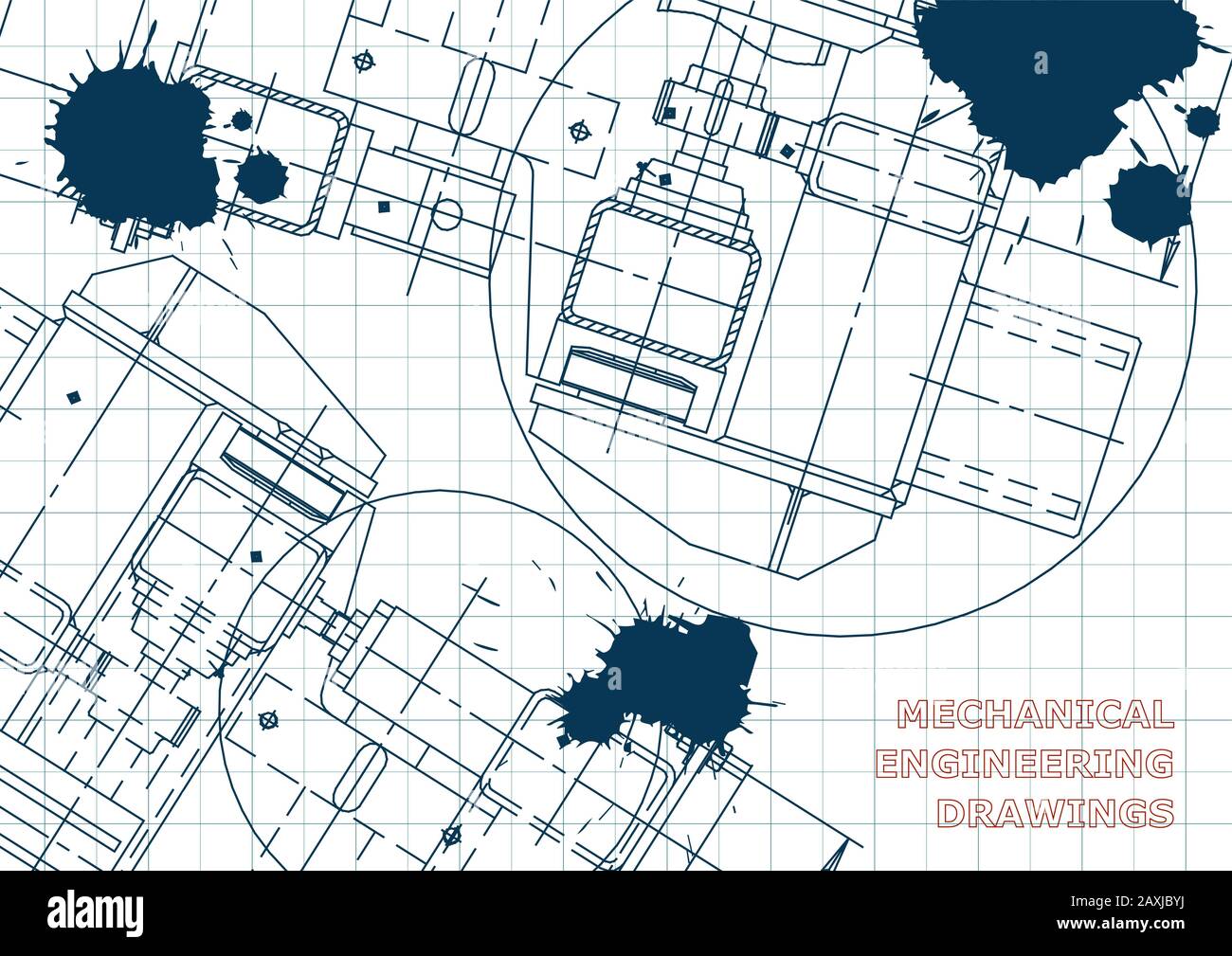 Mechanical Engineering drawing. Blueprints. Mechanics. Cover ...