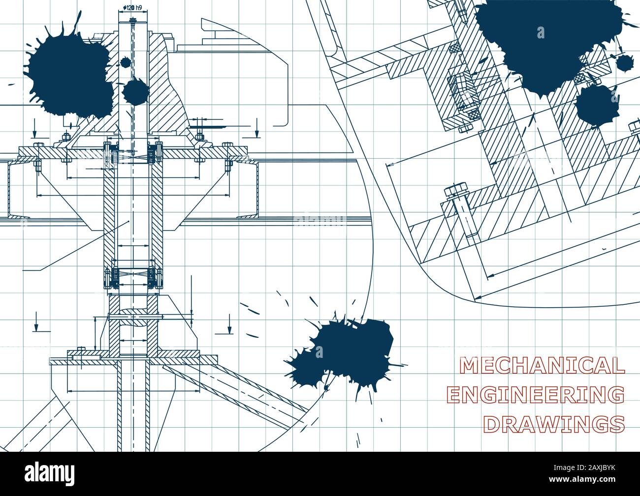 Mechanical engineering. Technical illustration. Backgrounds of ...