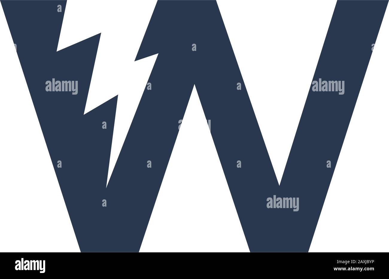 Logo Design Concept with initial letter and Thunder Flash Light Icon ...