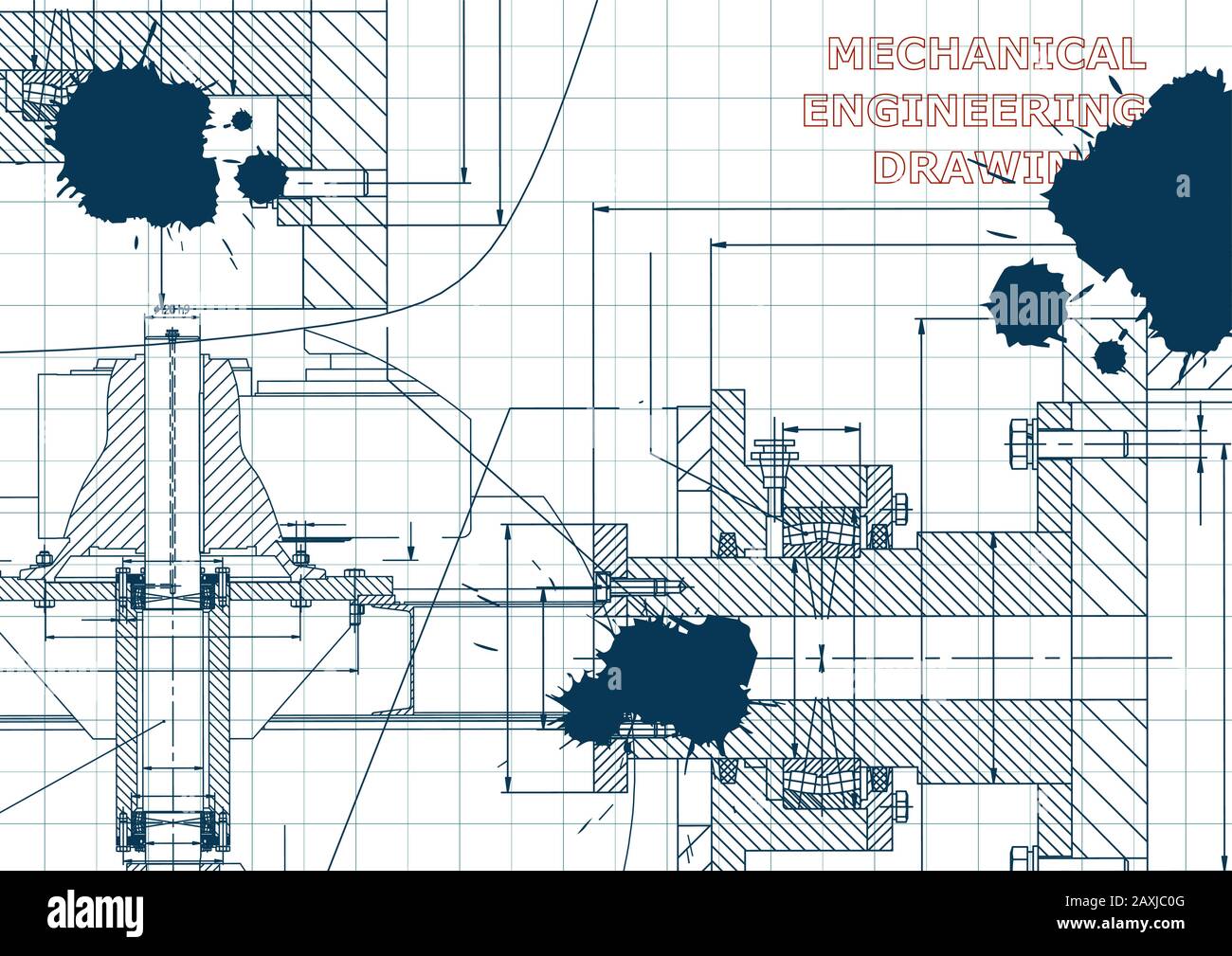 Mechanical engineering. Technical illustration. Backgrounds of ...