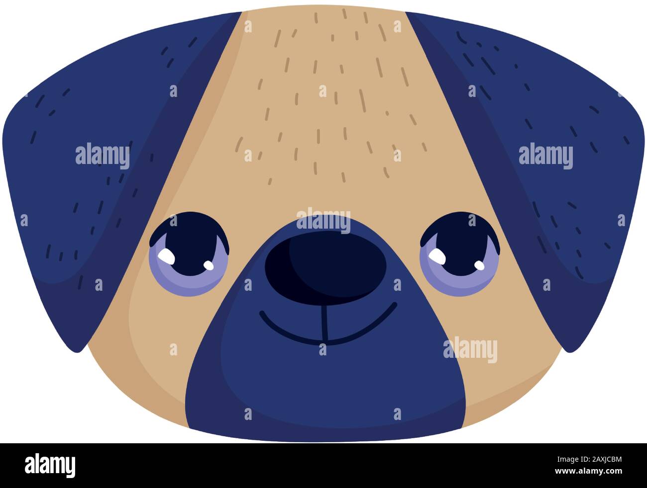 cute dog face little mascot cartoon character pets vector illustration ...