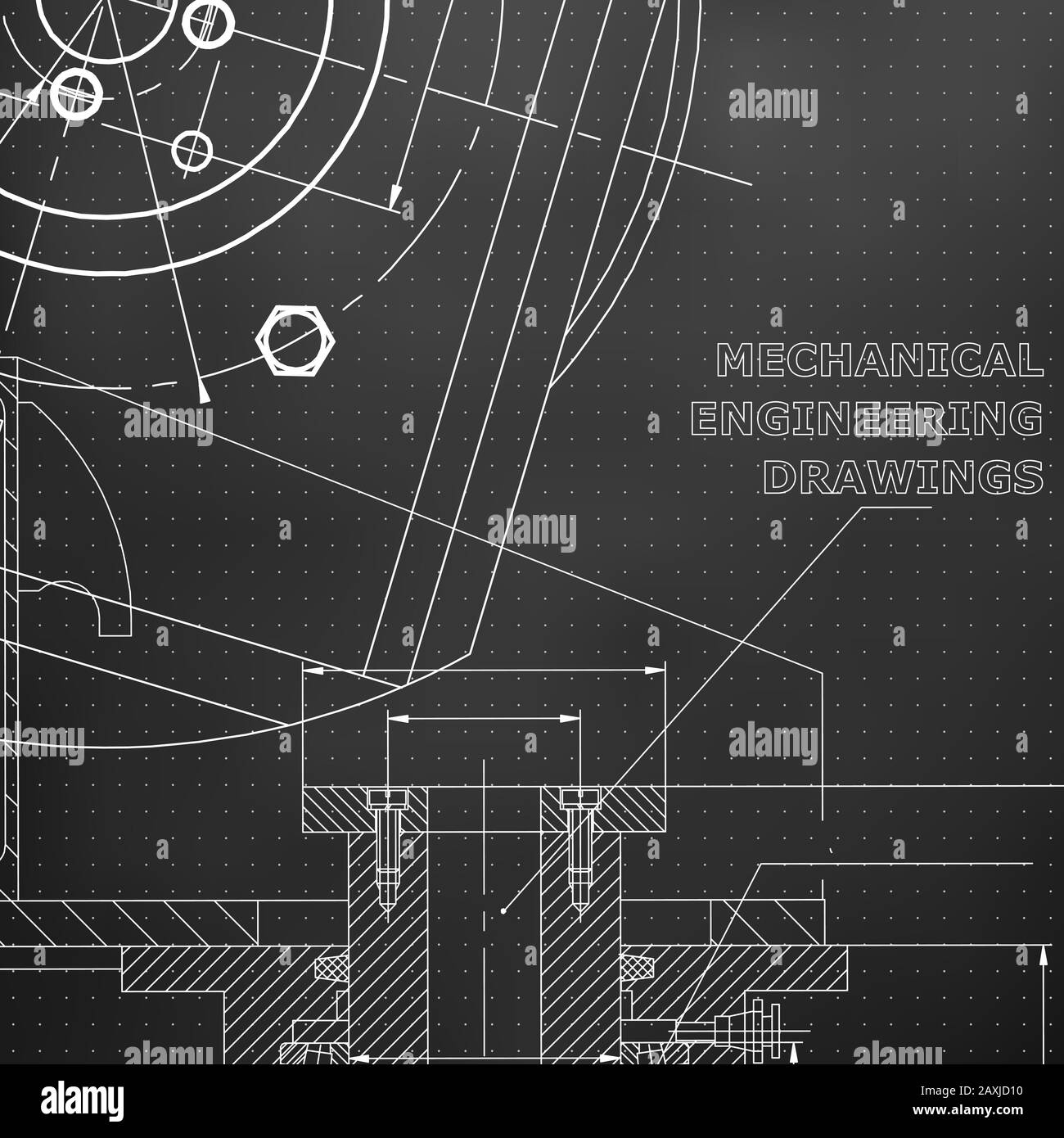 Mechanics. Technical design. Black background. Points Stock Vector ...