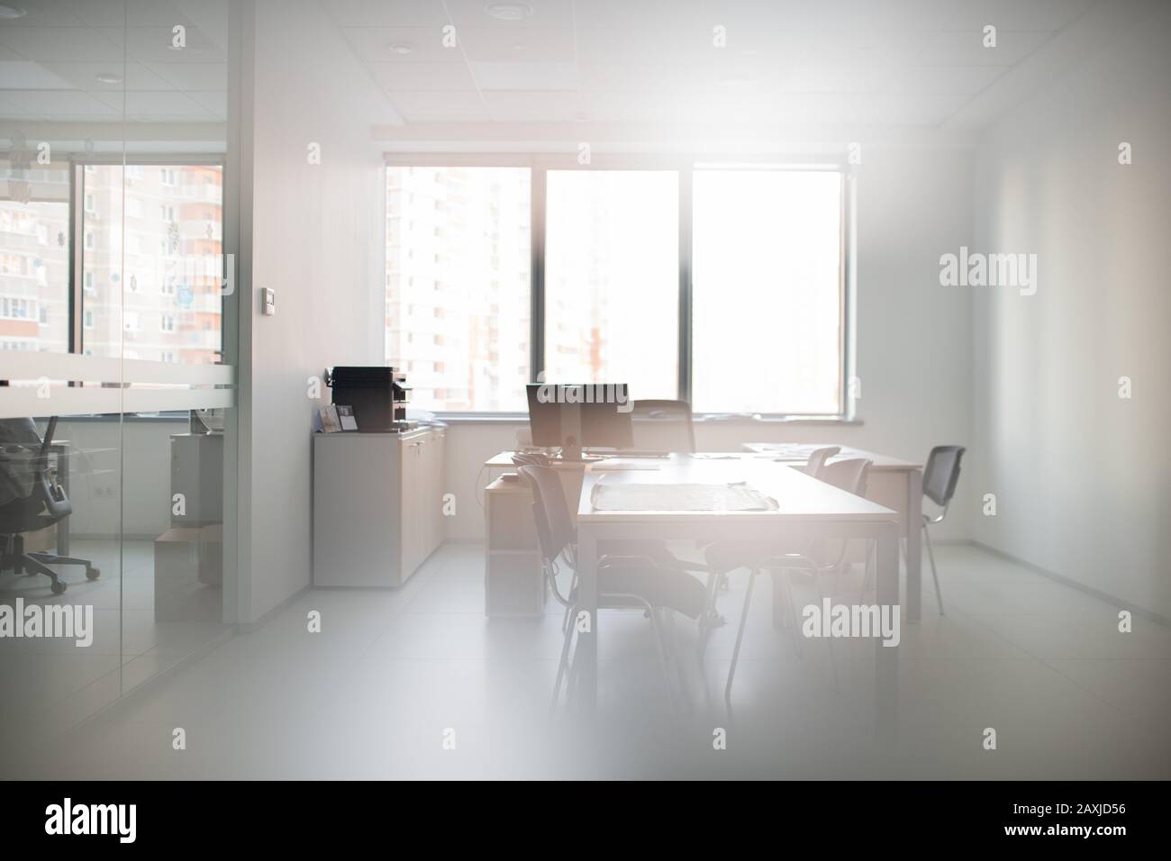 Modern interior of office for small conference meetings with table and ...