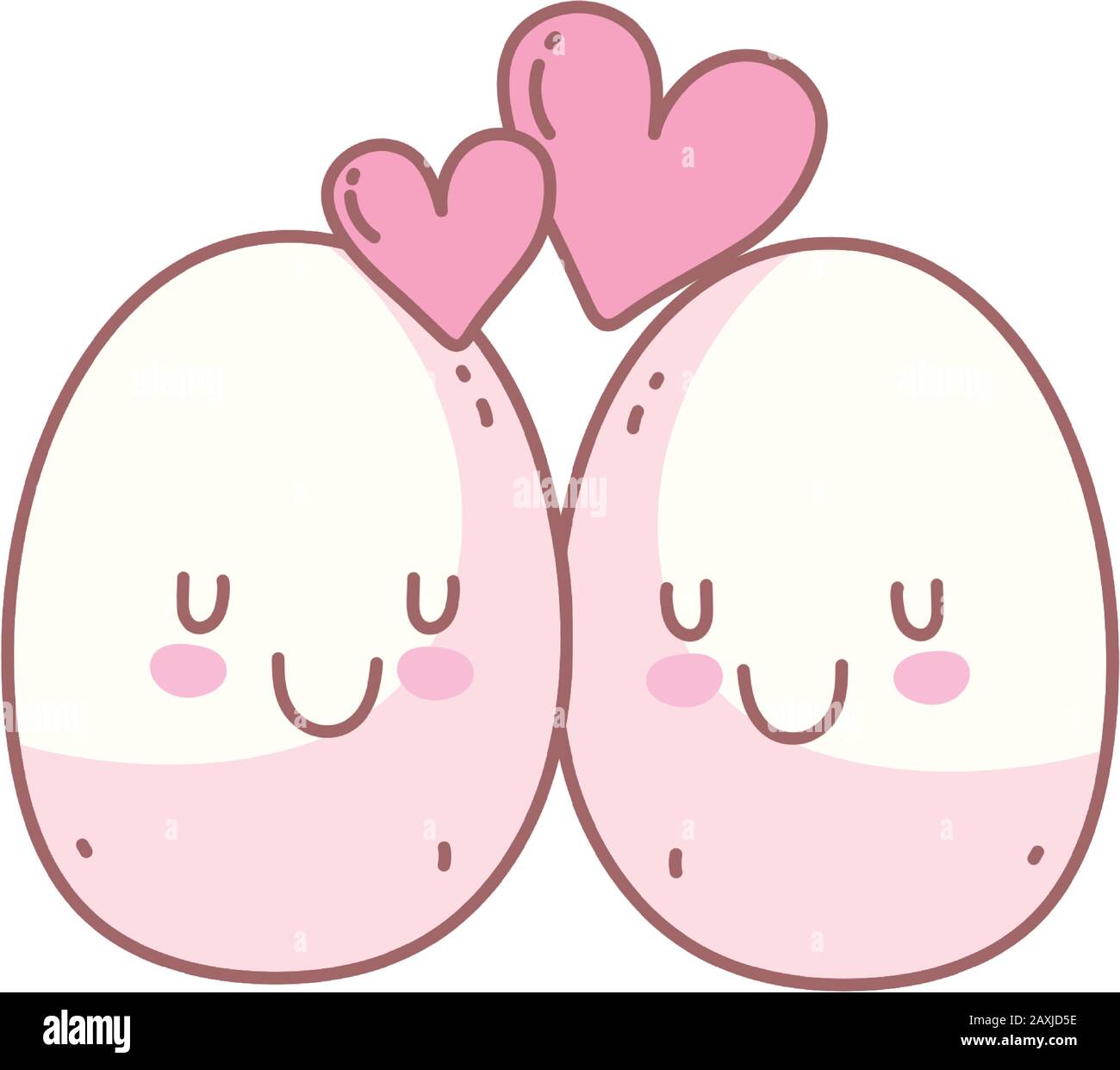 lovely eggs hearts menu restaurant cartoon food cute vector ...