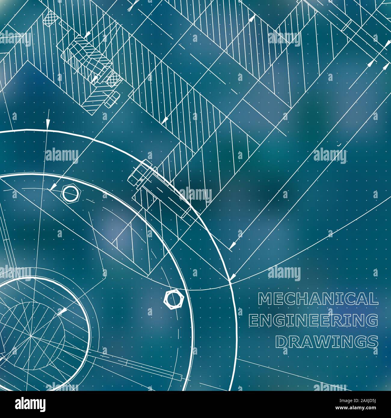 Backgrounds of engineering subjects. Technical illustration. Mechanical ...