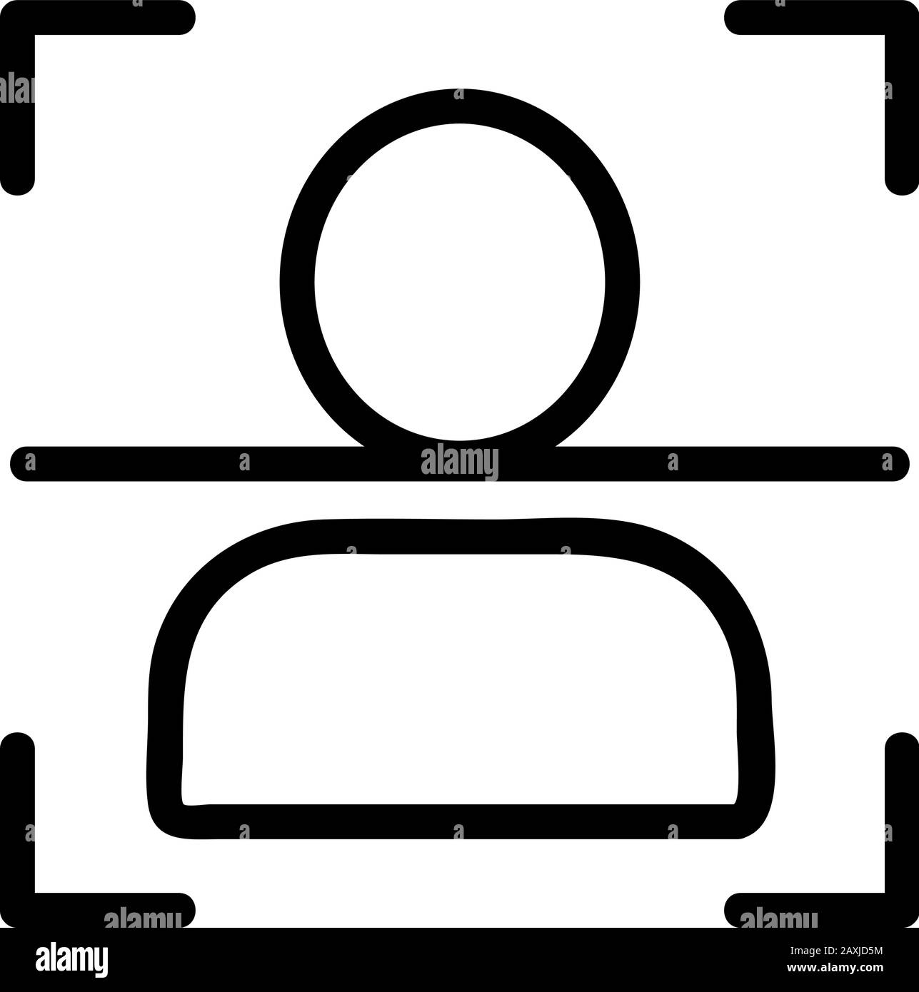 Scanner man icon vector. Isolated contour symbol illustration Stock ...