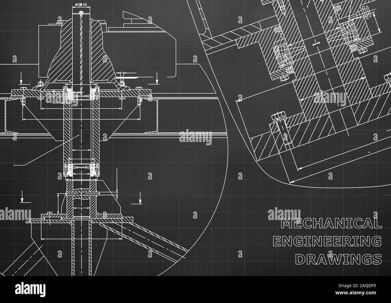 Mechanical engineering. Technical illustration. Backgrounds of ...