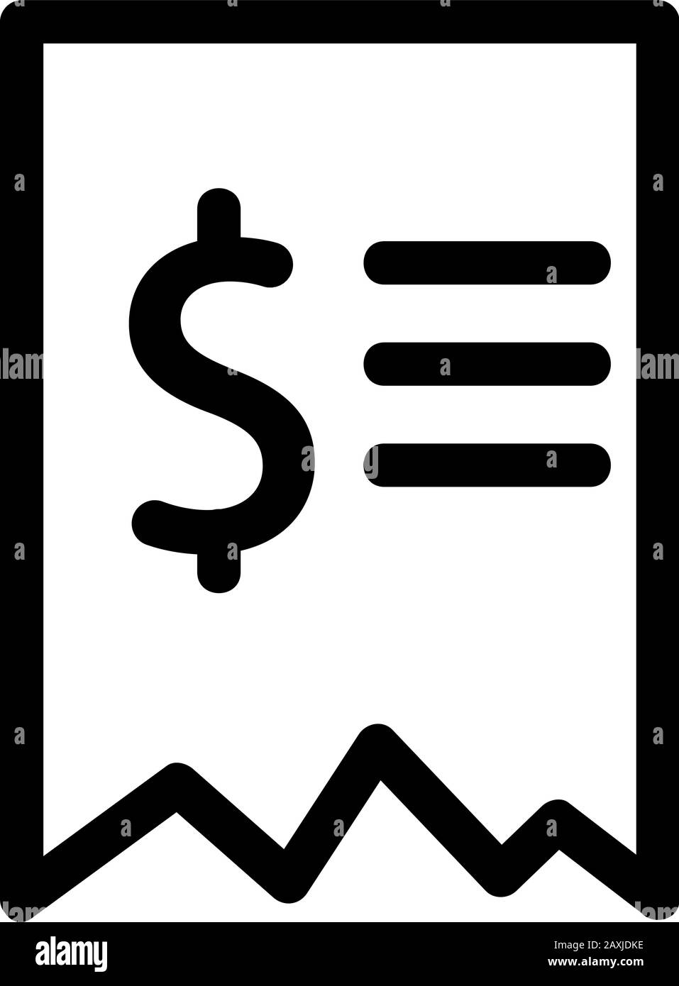 receipt dollar icon vector. Isolated contour symbol illustration Stock ...