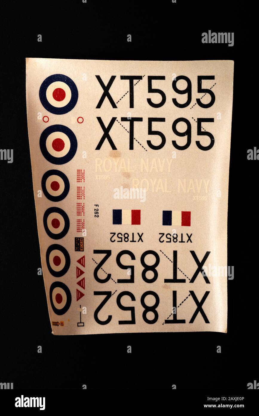 Decals or transfers for a 1/72 scale Phantom military jet fighter Stock ...