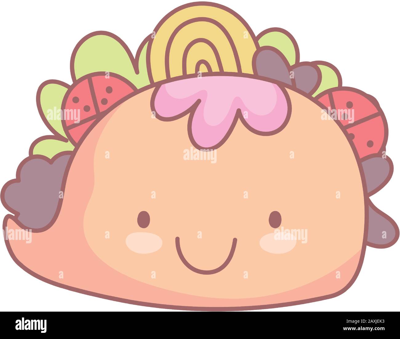 mexican taco character menu restaurant cartoon food cute vector ...