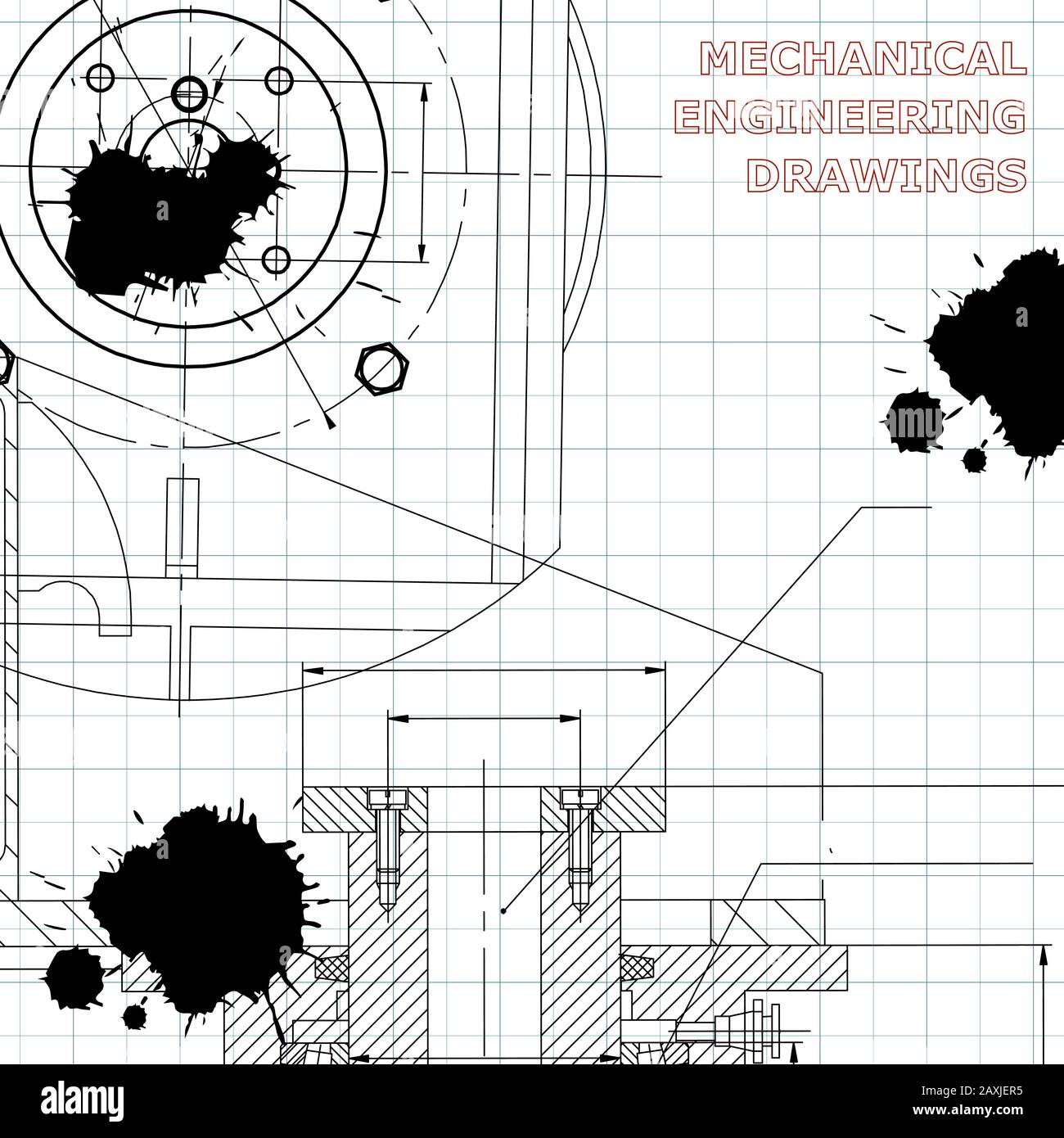 Mechanics. Technical design. Engineering style. Mechanical. Draft ...