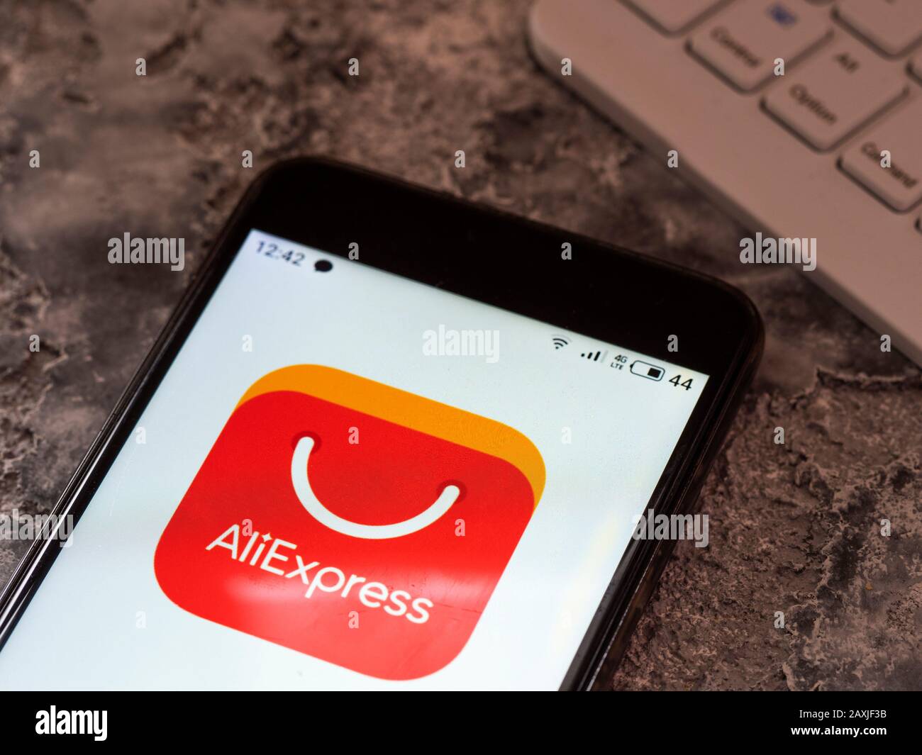 In this photo illustration the Aliexpress e-store logo is seen ...