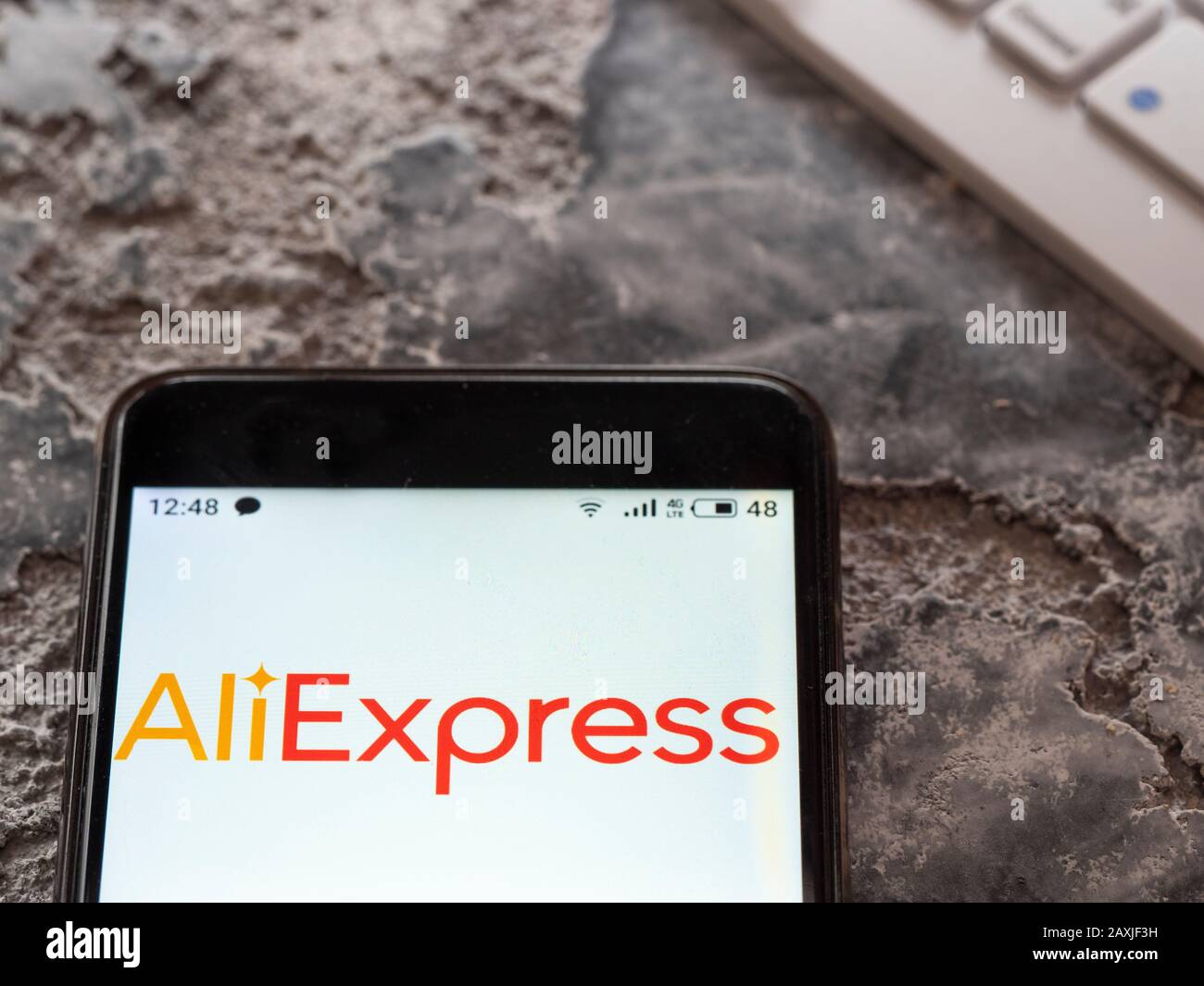 In this photo illustration the Aliexpress e-store logo is seen ...