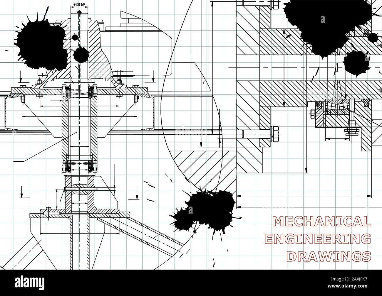 Mechanical engineering. Technical illustration. Backgrounds of ...