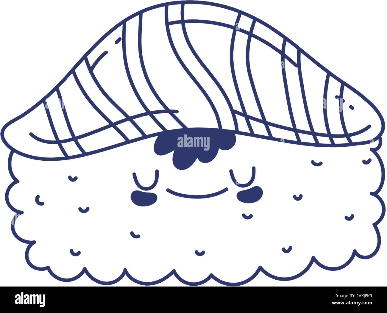 sake nigiri sushi menu restaurant cartoon food cute vector illustration ...