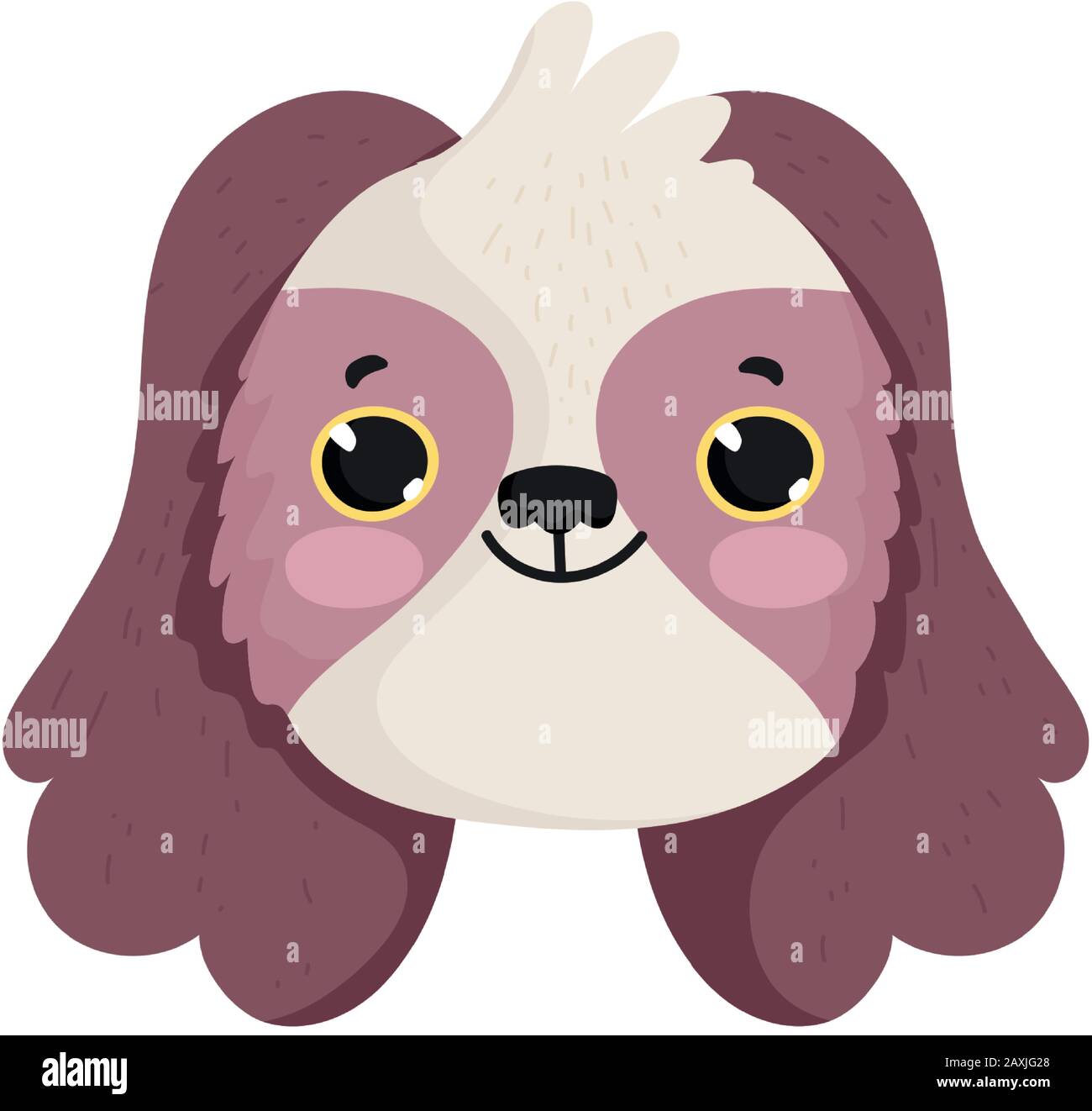 cute dog face little mascot cartoon character pets vector illustration ...