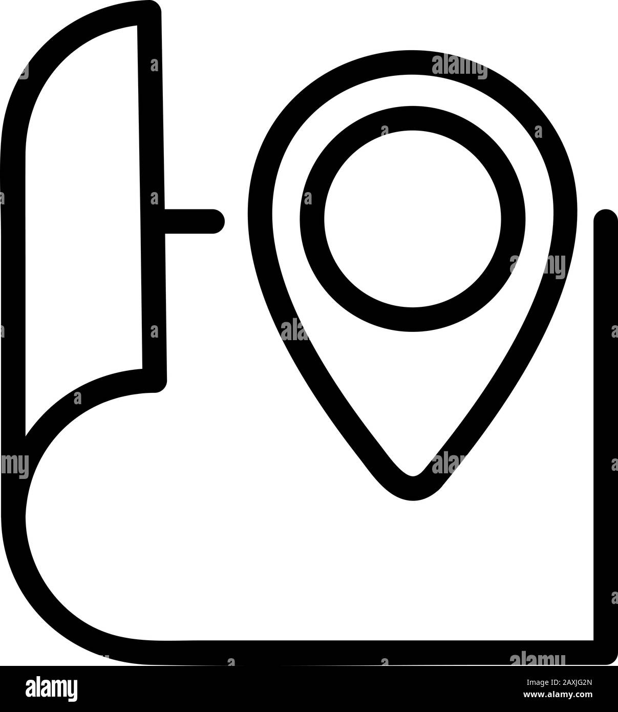 Travel map icon vector. Isolated contour symbol illustration Stock ...